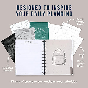 Happy Planner Disc-Bound School Planner and Calendar, 12-Month Daily, Weekly, and Monthly July 2023–June 2024 Planner, Vertical Layout, Mail Call Theme, Big Size, 8 1/2 Inches by 11 Inches