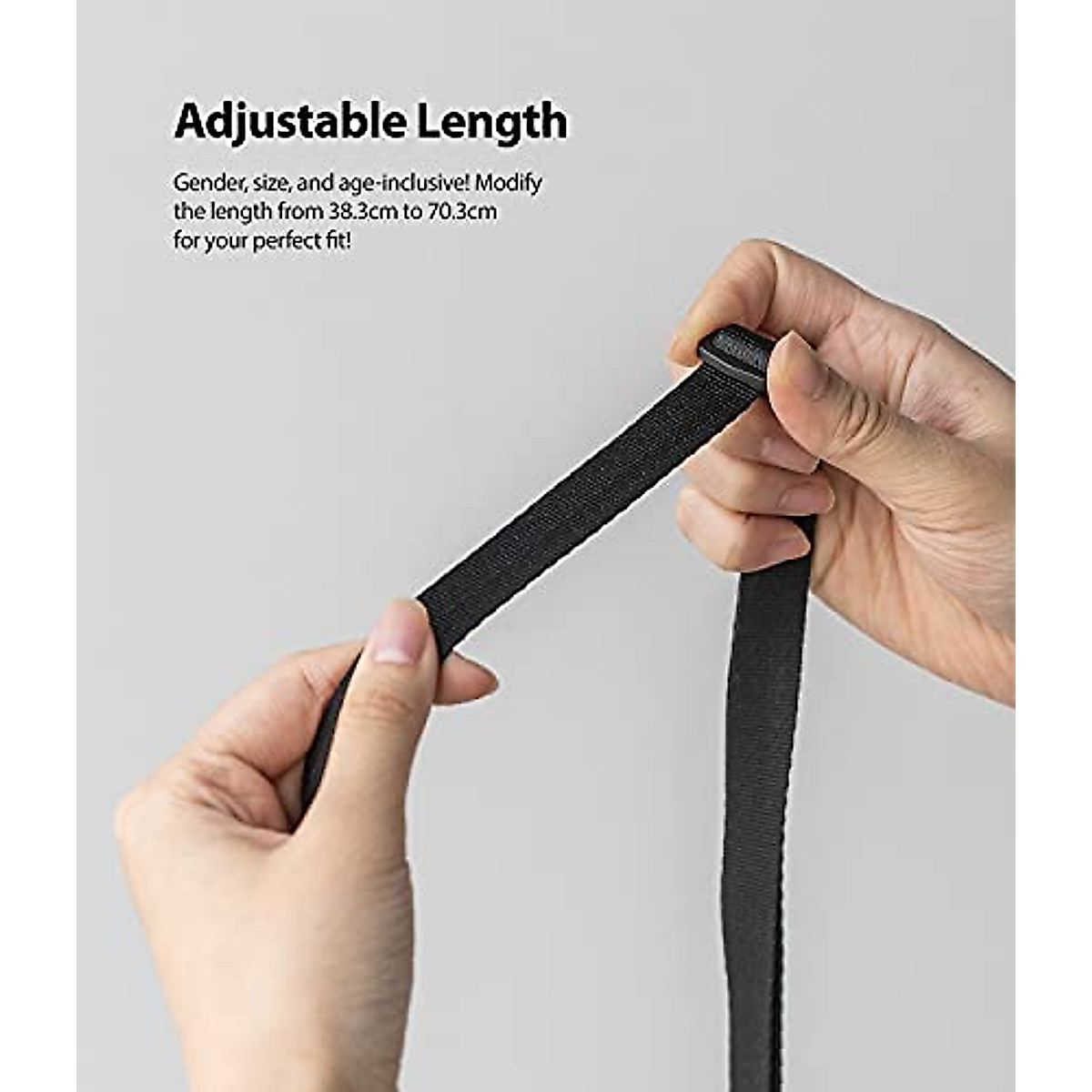 Ringke Lanyard Design Strap Shoulder Neck Hand Wrist Designed for Cell Phone Cases, Keys, Cameras & ID QuikCatch Lanyard Adjustable String - Black