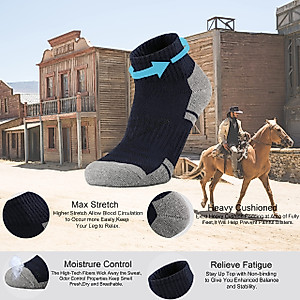Ortis Cotton Moisture Wicking Mesh Ventilating Running Cushion Low Cut Socks for Men 10 Pack(Nave Blue XL)