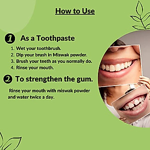 Miswak (Siwak) Powder by mi Nature | salvarado persica| 227g(8 oz) (0.5 lb) | 100% Only Miswak (siwak) Powder | Dental Care | Natural Toothpaste | Whitening Teeth | Oral Care