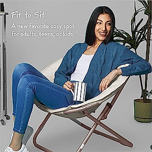 Urban Lifestyle Faux Fur Saucer Chair, 22"D x 32"W x 29"H, White/Gold