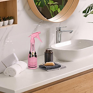 YOUNGFLY Mist Spray Bottle, 9.8oz Pink Rose Champagne Design Salon Water Mister, 280ml Empty Trigger Fine Mist for Barber Hairdresser Home Cleaning Hair