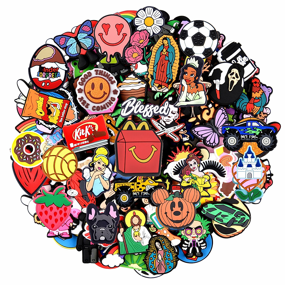 XQNB Lot of 25, 50, 100pcs Random Different Shoes Decoration Shoe Charms for Girls Boys Kids Men Women Party Birthday Gifts