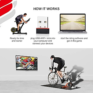 FITCENT ANT Dongle for Zwift Garmin Cycling and Fitness Device, ANT+ USB Dongle Stick Receiver for Wahoo, Suunto, TacX, Bkool, CycleOps, TrainerRoad