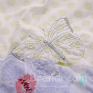 Brandream Nursery Bedding for Girls Purple Butterfly Crib Bedding, 4 Piece Farmhouse Baby Comforter Set with Floral Butterfly