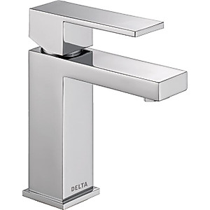 DELTA FAUCET 567LF-HGM-PP Modern Single Handle Project Pack Faucet-Low Flow, 0.5 GPM Water, Chrome
