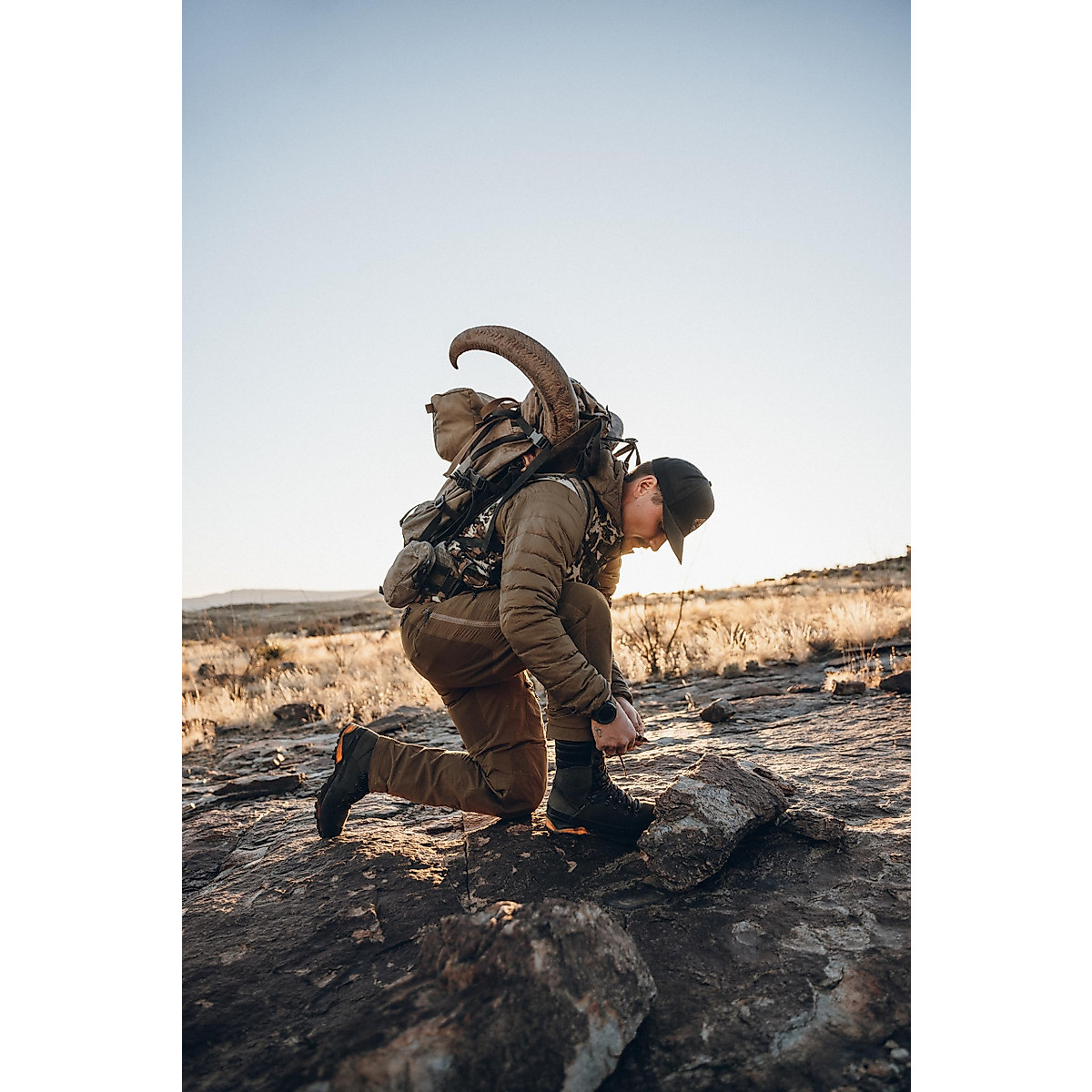 First Lite Men's Brooks Down Sweater - Lightweight Insulated Hunting Puffy - Dry Earth - X-Large