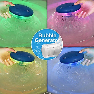 Bubble Generator Waterproof Baby Bath Lights for The Tub(RGB Lighting Modes) Water Light Show Colorful Bathtub Toy Lights
