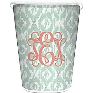 RNK Shops Monogram Waste Basket - Single-Sided - White