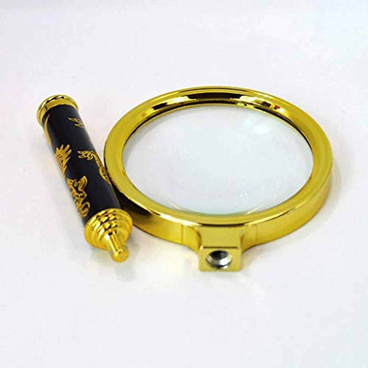 SFMZCM Magnifying Glass Handheld Old Man Reading Professional Reading Metal Dragon Handle Optical high-Definition Jewelry Identification