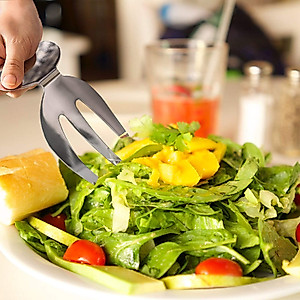 Luxshiny Salad Spoons 1pc Wooden Salad Hands Pasta Salad Server Hands Salad Hands Stainless Steel Salad Hands for Serving Pooper Scooper Metal Tools Mixers Kitchen Tool Manual Set