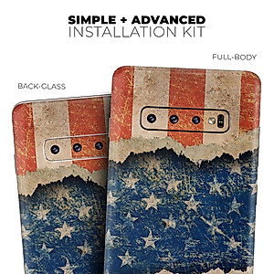 DesignSkinz Scratched Surface Peeled American Flag Protective Vinyl Decal Wrap Skin Cover Compatible with The Samsung Galaxy S20 (Screen Trim & Back Glass Skin)