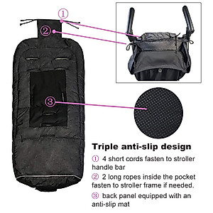 Waterproof Winter Universal Stroller Bunting Bag Toddler,Width Adjustable Stroller Blanket Fits Baby Growth
