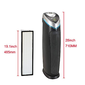 EZ SPARES Replacement for True HEPA Charcoal Air Purifier Filter Fit GermGuardian FLT5000 FLT5111 AC5000 Series Filter C Attachment(2pcs)