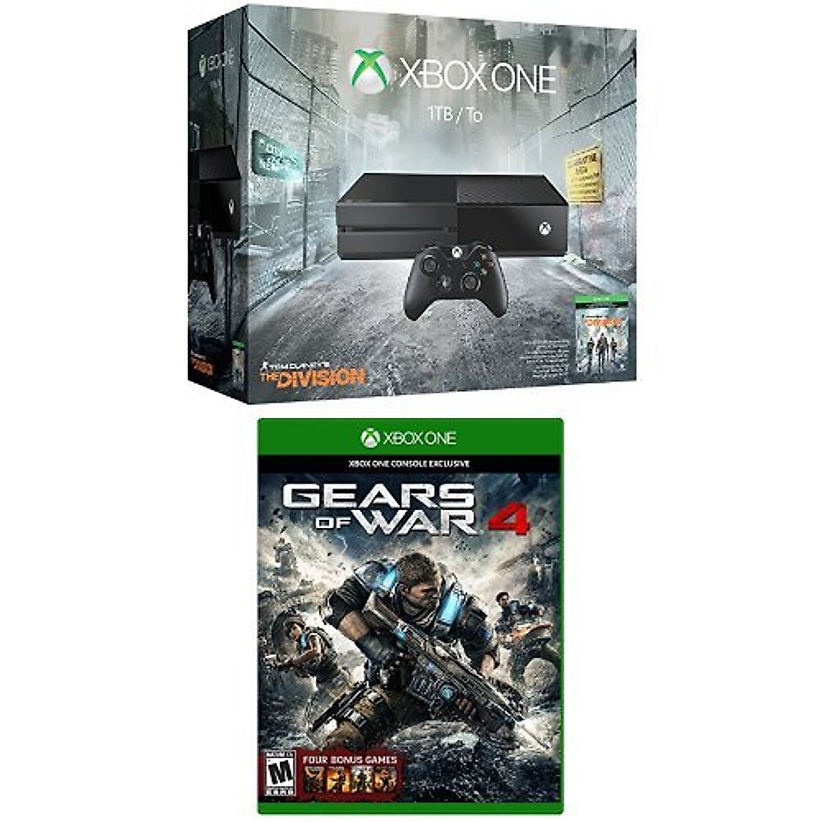 Xbox One 1TB Console - Tom Clancy's The Division Bundle and Gears of War 4 Standard Physical