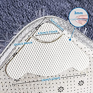 bemece 4PCS Rug Grippers - Enhanced Friction Non Slip Rug Tape, Washable Reusable Rug Pad Gripper, Anti-Curling, Double-Sided Adhesive Rug Pad Grippers for Area Rug Hardwood Tile