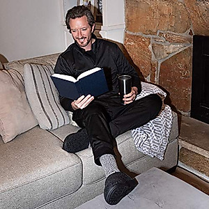 LongBay Men's Cozy Memory Foam Slippers Comfy House Shoes (Large / 11-12, Dark Grey)