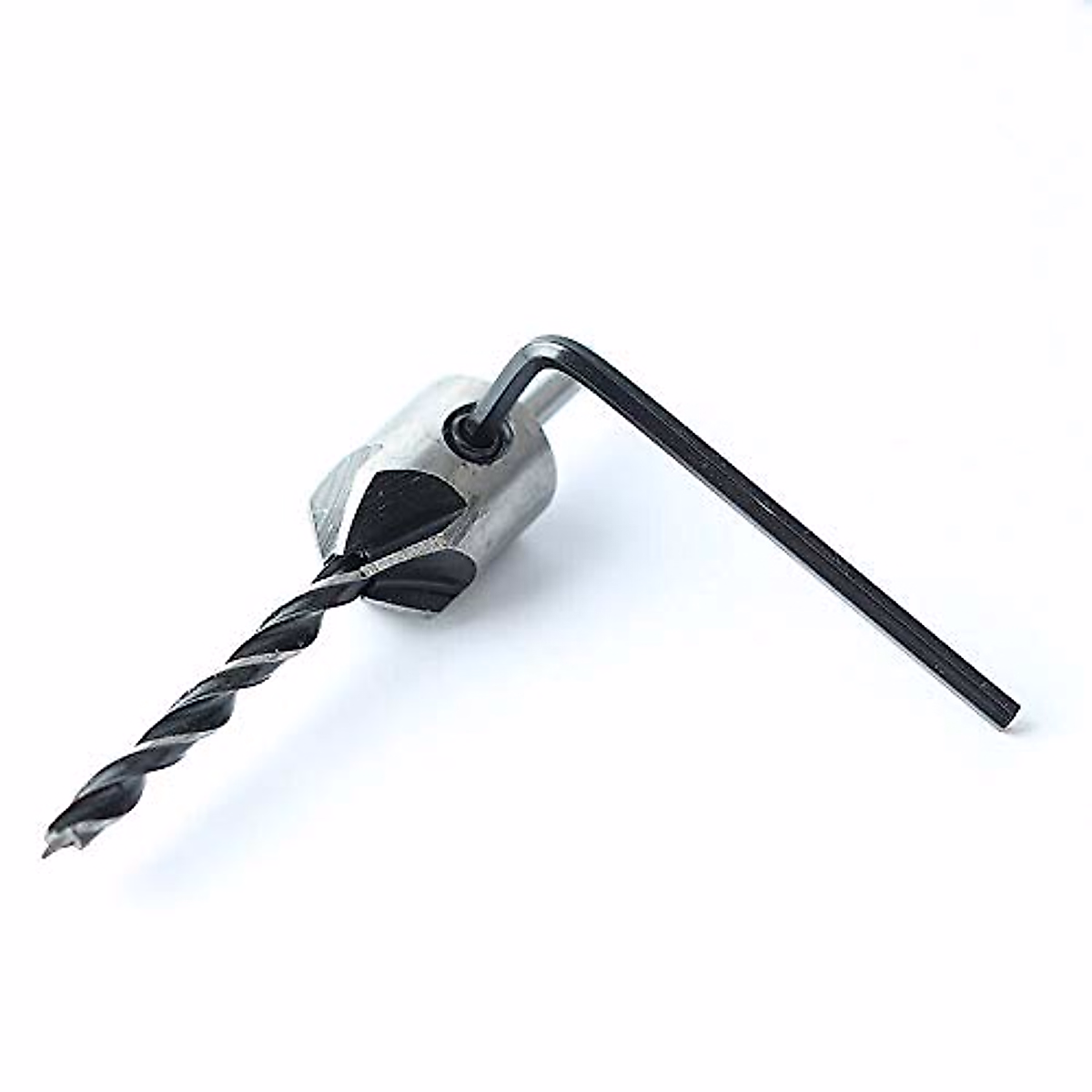 TOOLSTAR Countersink Drill Bit, 7PCS 3-10mm Woodworking Chamfer Counter Bit Set Adjustable Carpentry Reamer Plated for Wood DIY with 1 Hex Key Wrench (Titanium Coated)