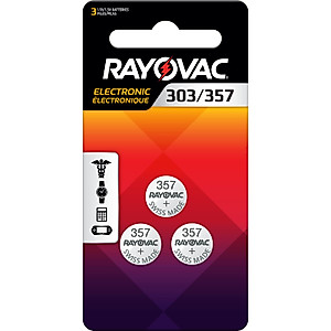 Rayovac LR44 Battery, Silver Oxide 303, 357, AG13, or SR44 1.5 Volt Batteries (3 Battery Count)