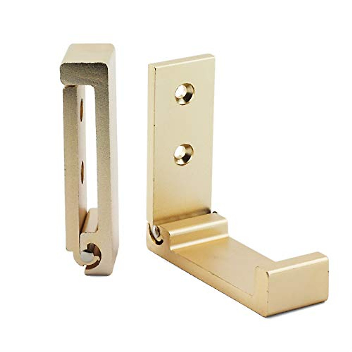 ZRM&E 3-Pack Folding Hooks Wall Door Clothes Coat Hat Bags Hangers Space Saving Racks Holder Aluminum Alloy Kitchen Bathroom Rustproof Towel Hooks Foldable Single Hook Gold