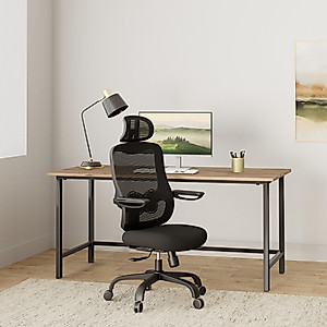Ergonomic Office Chair Big and Tall - 350LBS Capacity, 6'5" Tall Max, Computer Desk Chairs Over 10 Hours Comfortable, with Adjustable Mesh High Back, Lumbar Support, 3D Headrest, Flip-up Arms