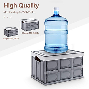 Homde Collapsible Storage Bins Bundle: 2 Gray Storage Boxes and 2 Blue Storage Boxes (Large)