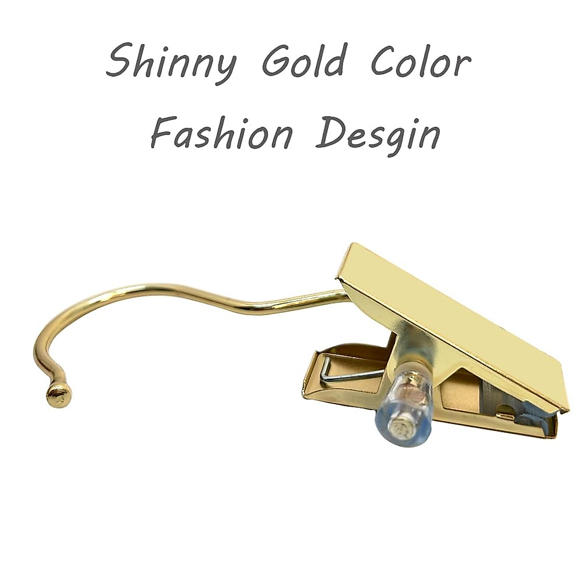 KOOBAY Boot Hangers 4.5" Metal Outfit Hanger Gold Hanging Clips for Gloves Shoes Laundry Hooks Hair Extension Wigs Clips Portable Home Travel Hangers for Hat, Towels, Bras, Socks 12Pack