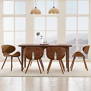 SIMPLIHOME Marana 18 Inch Wide Mid Century Modern Dining Chair in Deep Tan Vegan Faux Leather, For the Dining Room