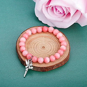 ARHTF Tooth Fairy Bracelet Tooth Fairy Letter First lost Tooth Gift from Tooth Fairy Gift (Rose pink toothfairy)
