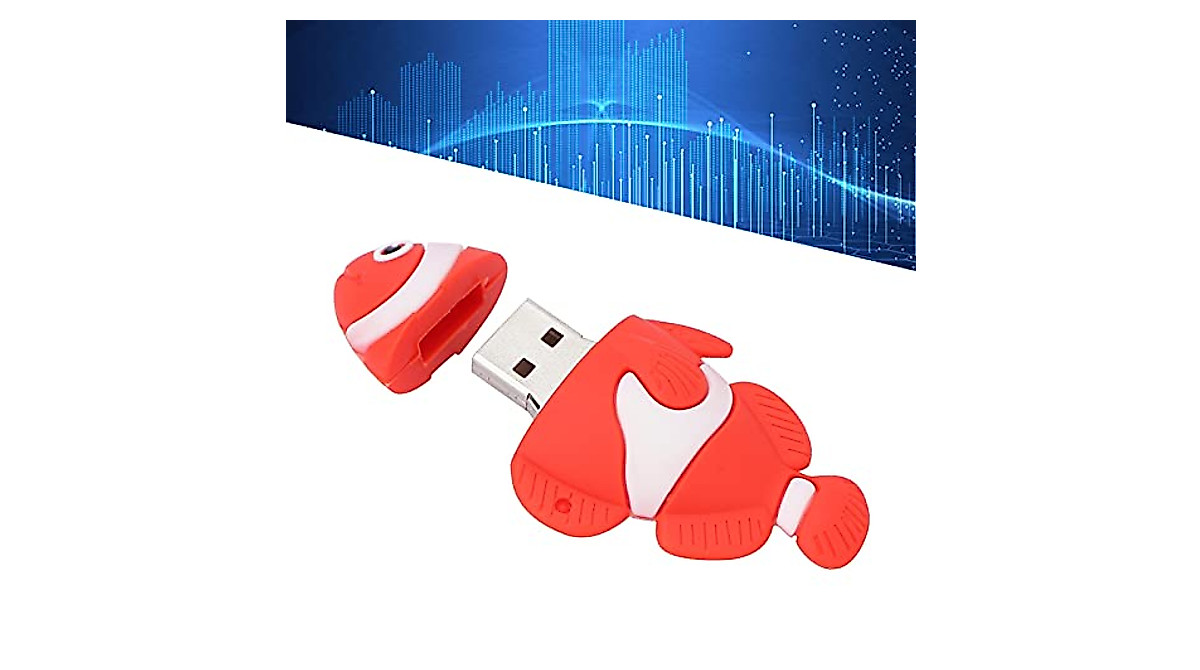 GOWENIC Cartoon USB Flash Drive Cute Red Clownfish Shape Design U Disk USB Memory Stick Thumb ...