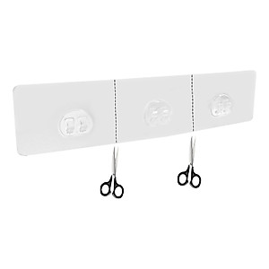 Uenhoy 2 Pcs Shower Caddy Adhesive Replacement with 3 Hook, No Drilling Adhesive Hook Sticker for Soap Holder & Bathroom Storage Shelves, Clear Self-Adhesive Hanging Hooks, 11.8" x 2.75"