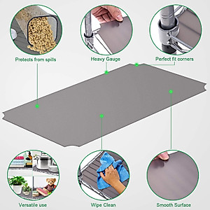Slendor Wire Shelf Liner Value Pack of 5 Heavy Duty Waterproof Non-Adhesive Industrial Strength Plastic Mats for Tier Shelving Unit, 14 x 36 Inch Gray