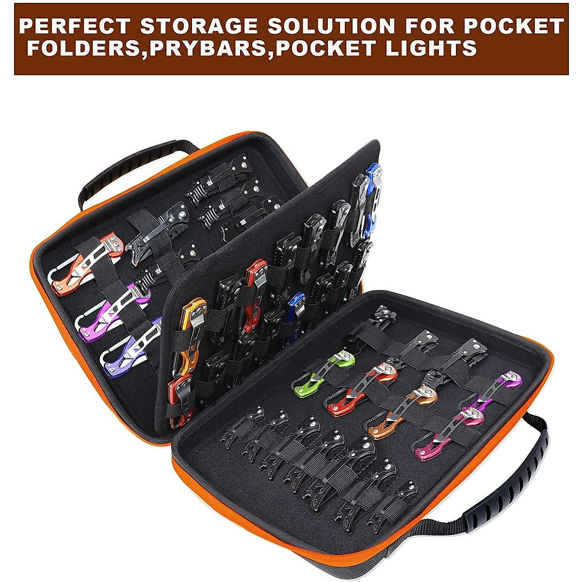 Knife Display Case,62 Slots Knife Case,Knife Storage,Butterfly Knives Storage Organizer,Pocket Knives Collection Protector Butterfly Knives Case For Survival Tactical Outdoor EDC Mini Knife