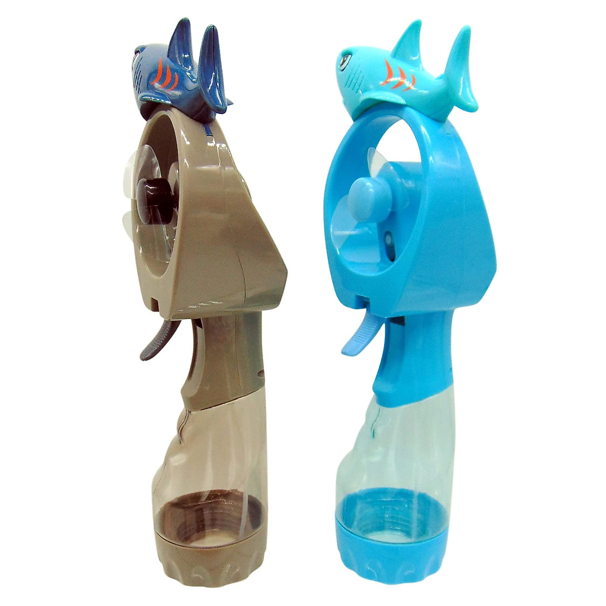Shark Misting Spray Bottle Fan Kids Personal Cooling Mist Portable Handheld Humidifier Powered Fans with Mist for Boys or Girls, Set of 2