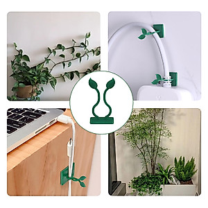 Revylink 100Pcs Plant Clips for Vines Wall Plant Clips for Climbing Plants Training Sticky Hooks Hanging Plants Climbing Wall Fixture Clips Plant Climber Vine Plant Support Green