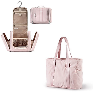 BAGSMART Women Tote Bag and Toiletry Bag
