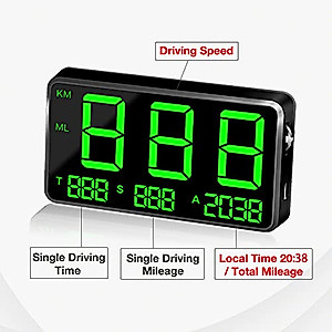 kingneed HUD Original Universal GPS Head Up Display Speedometer Odometer Car Digital Speed Display MPH Over Speed Alarm Car Clock for All Vehicles C60S/C80/C90