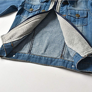 SOFEON Toddler Baby Boy Girls Denim Jacket Button Down Basic Ripped Hoodie Jeans Coat Kid Cowboy Outwear Casual Clothes (Hoodie-grey, 12-18 Months)