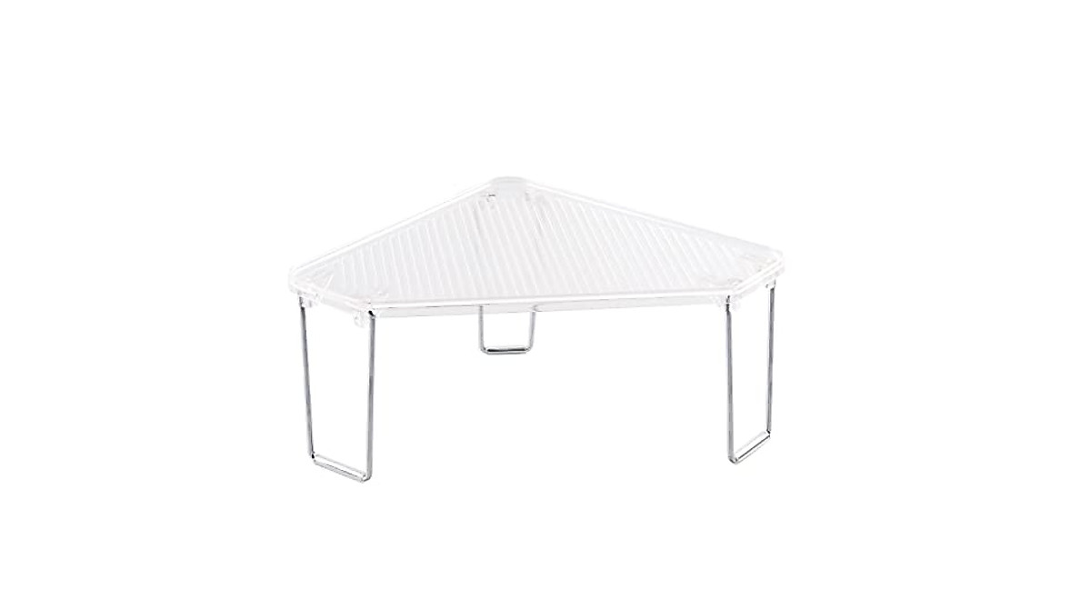 mDesign Freestanding Foldable Corner Organizer Shelf