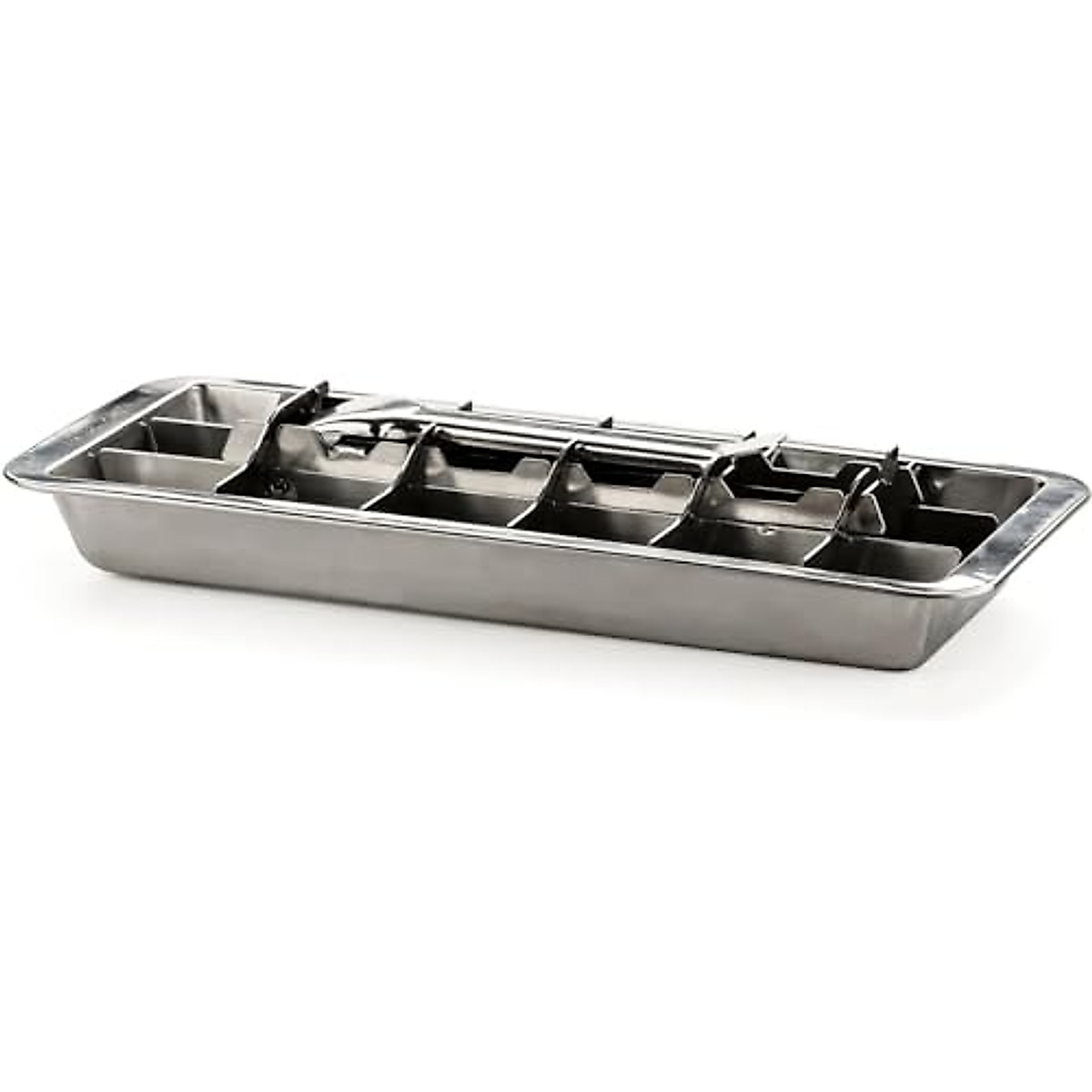 Vintage Inspired Ice Cube Tray | 18/8 Stainless Steel | 18 Slot Ice Cube Tray | Easy Release Handle, 11" | Retro Design for Bars & Kitchens | Levers Remove Cubes | Dishwasher Safe