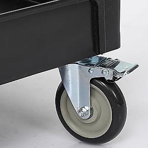 Large Utility Cart | Heavy Duty Cart Holds up to 500 lbs | 2-Shelf Rolling Cart | Service Cart for Warehouse, Garage, Shop, School & Office (45.67" x 25" / Black) - w 360° Flexibility Wheels