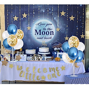 TONIFUL 4 Set Table Centerpiece Balloon Stand Kit Include Blue White Gold Confetti Balloons Prefect for New Year 2025, Birthday Table Decorations,Class of 2025 Graduation,Baby Shower,Party Decorations