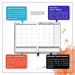 Panda Planner Pro - Best Daily Planner - Boost Happiness & Productivity - 6 Month Undated - Guaranteed Organization - Purple 8.5 x 11" Large Planner