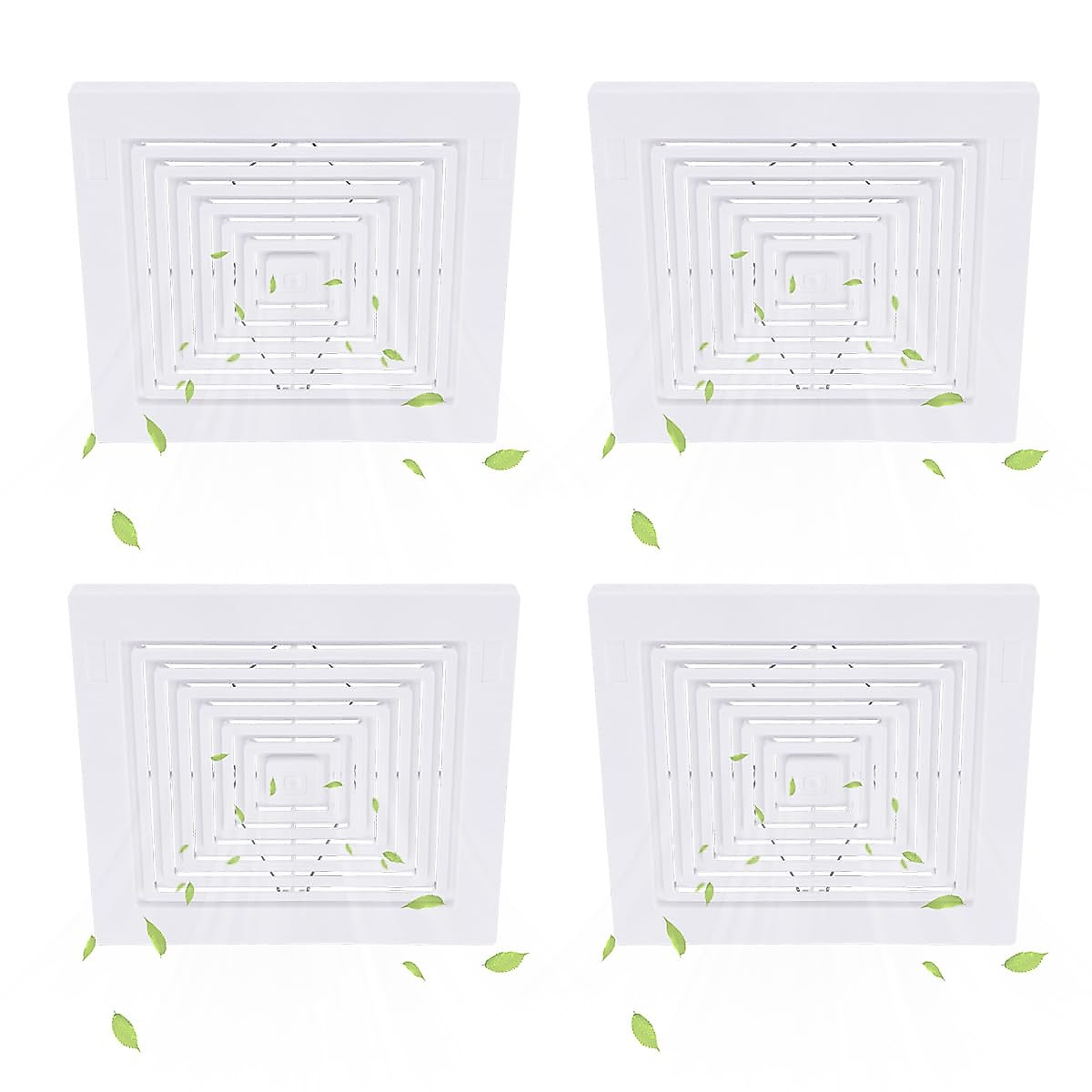 WKZO 4-Pack BP46 BP90 Bathroom Ceiling Fan Grille with Springs Replacement Parts for Square Ceiling or Wall-Mount Exhaust Fan Cover Fits Models 663, 670, 671, 675, 688, 689, Ventilation Fan