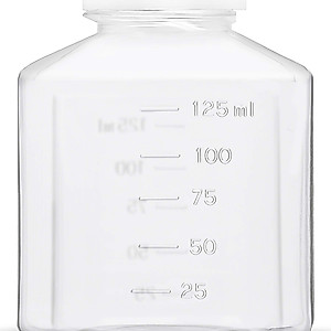 Black Magic 3D G6 Scientific 125 ml Plastic Reagent Bottle 6-Pack Laboratory Chemical Storage - Clear Graduated Square Polycarbonate Plastic Leakproof Bottles