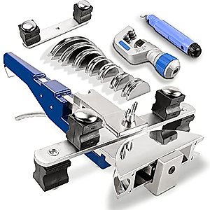 Yaheeda Tube Bender Kit,90 Degree with Reverse Bender for Copper Aluminum Soft Steel Brass 1/4” to 7/8”, HVAC Refrigeration Industry Maintenance,Containing Tube Cutter & Deburrer