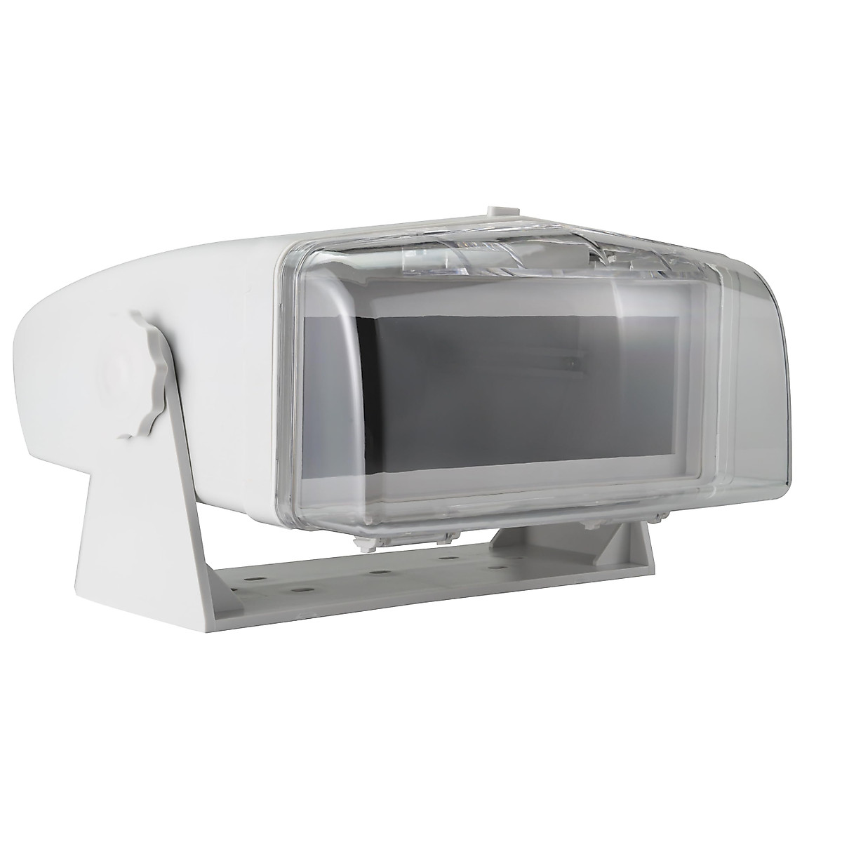 Dual Electronics MH200 Universal Gimbal Marine Radio Housing Unit, Transparent Fold-Down Door, Fully Enclosed Design, Single DIN, White