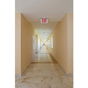 Lithonia Lighting EXR EL M6 Contractor Select LED Backup Battery Exit Emergency Sign, Back Up, Red Text - EXR LED EL M6