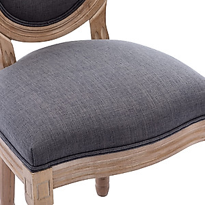 Dining Chair Kitchen Chairs Set of 2 Modern Dining Room Side Chairs Fabric Cushion Seat(Dark Grey)