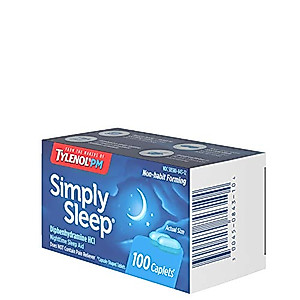 Simply Sleep Nighttime Sleep Aid Caplets with 25 mg Diphenhydramine HCl, Non-Habit Forming, 100 ct